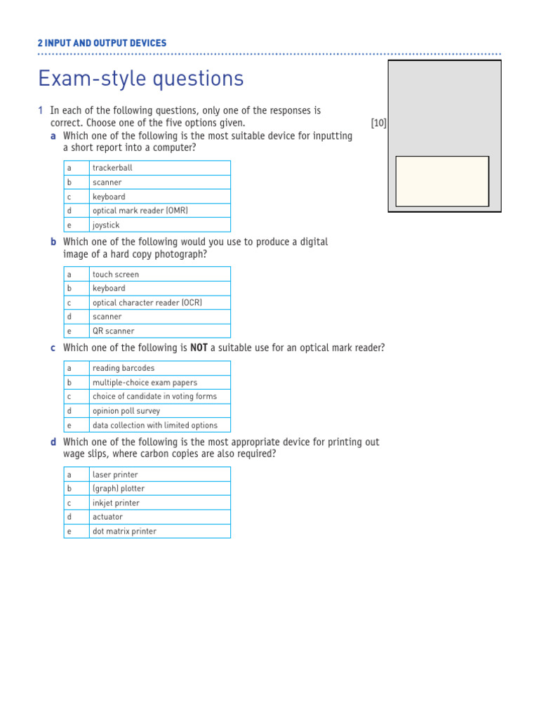 Qp3 Chap 2 Input And Output Devices Full Pdf Printer Computing Inputoutput