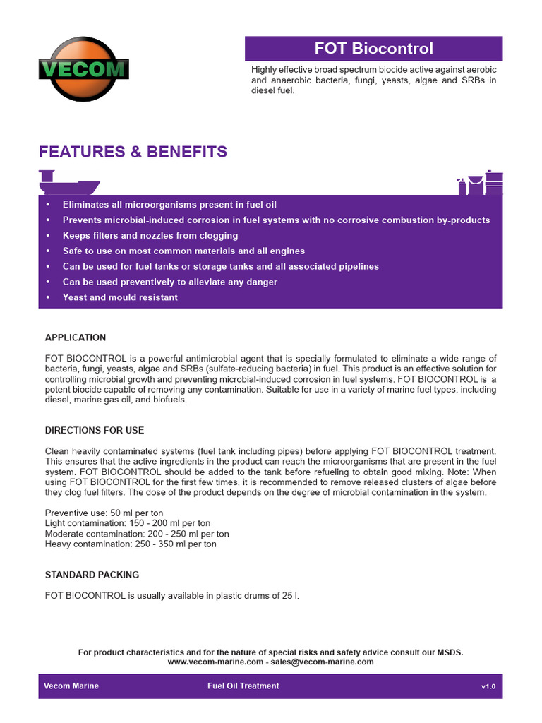 Vecom Marine FOT Biocontrol | PDF | Science & Mathematics
