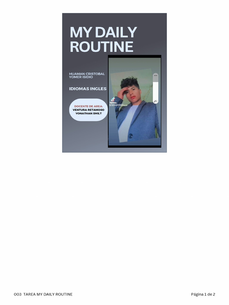 003 TAREA MY DAILY ROUTINE | PDF