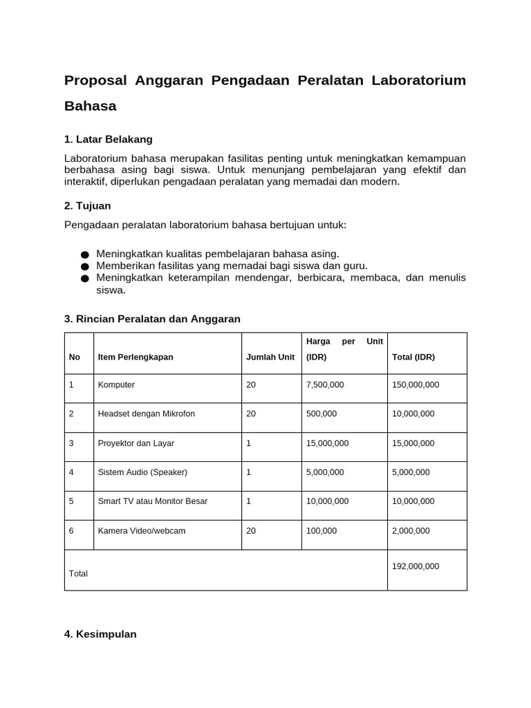 Proposal Lab Bahasa | PDF
