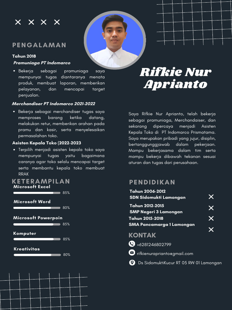 Hitam Simpel Minimalis Daftar Riwayat Hidup | PDF