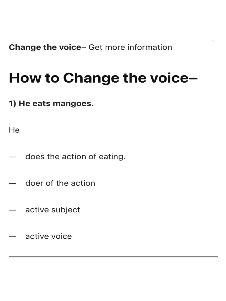 Change The Voice | PDF