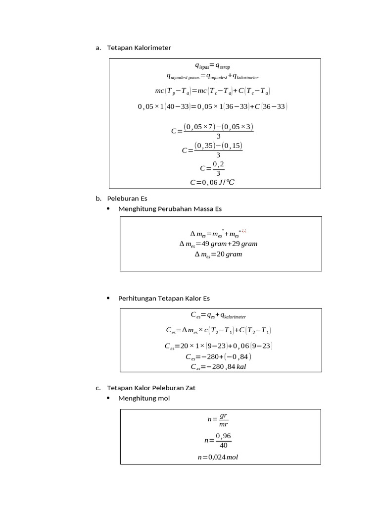 Tetapan Kalorimeter | PDF