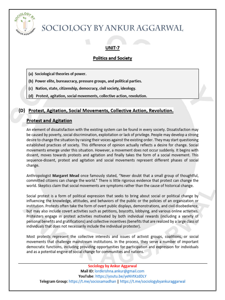 Politics and Society: Power and Protest | PDF | Social Movements ...
