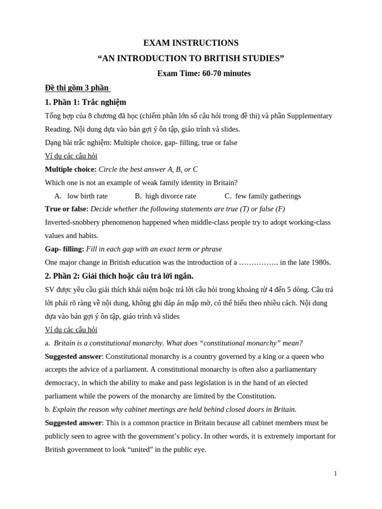 Exam Instructions 2012 | PDF