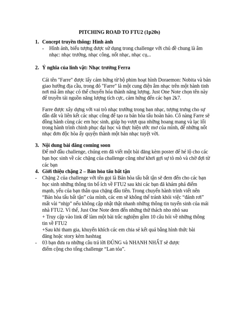 Pitching Road To Ftu2 | PDF