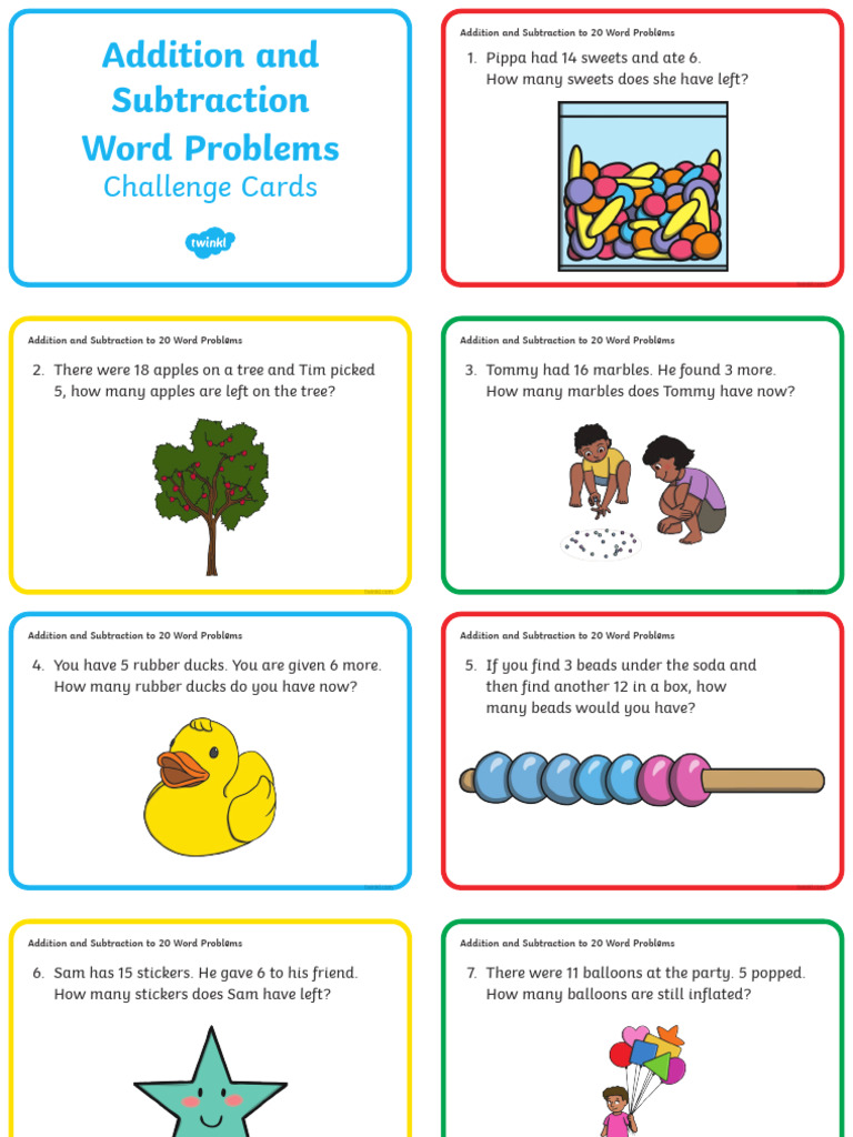 Year 1 Addition and Subtraction Problems | PDF