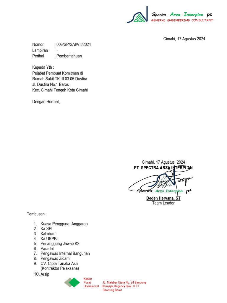 003 Surat pemberitahuan | PDF