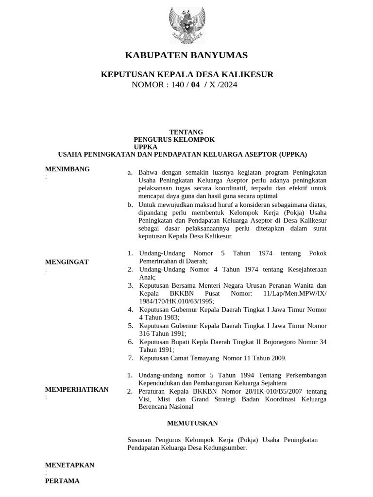 SK Uppka 2024 | PDF | Griya & Taman