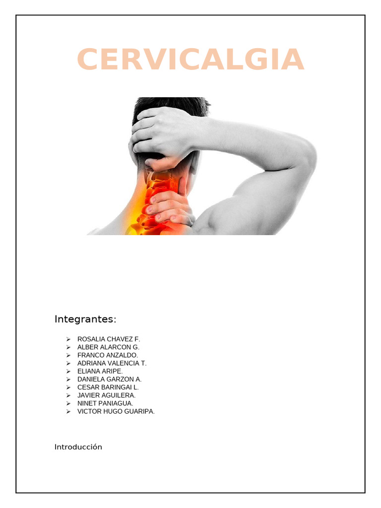 Cervicalgia | PDF | Medicina CLINICA | Enfermedades y trastornos