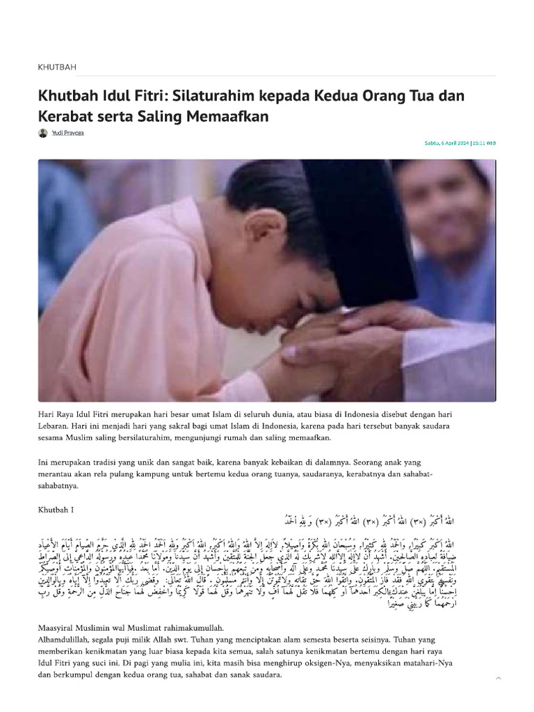 Khutbah Idul Fitri | PDF