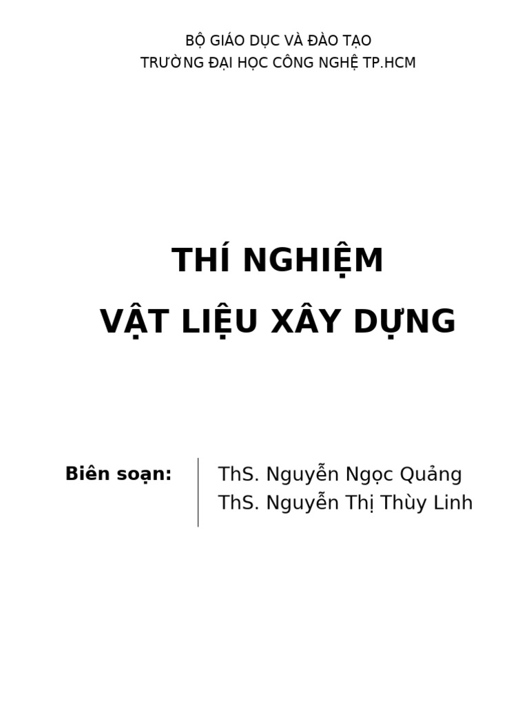 Sach Thi Nghiem VAT LIEU XAY DUNG. Letok | PDF