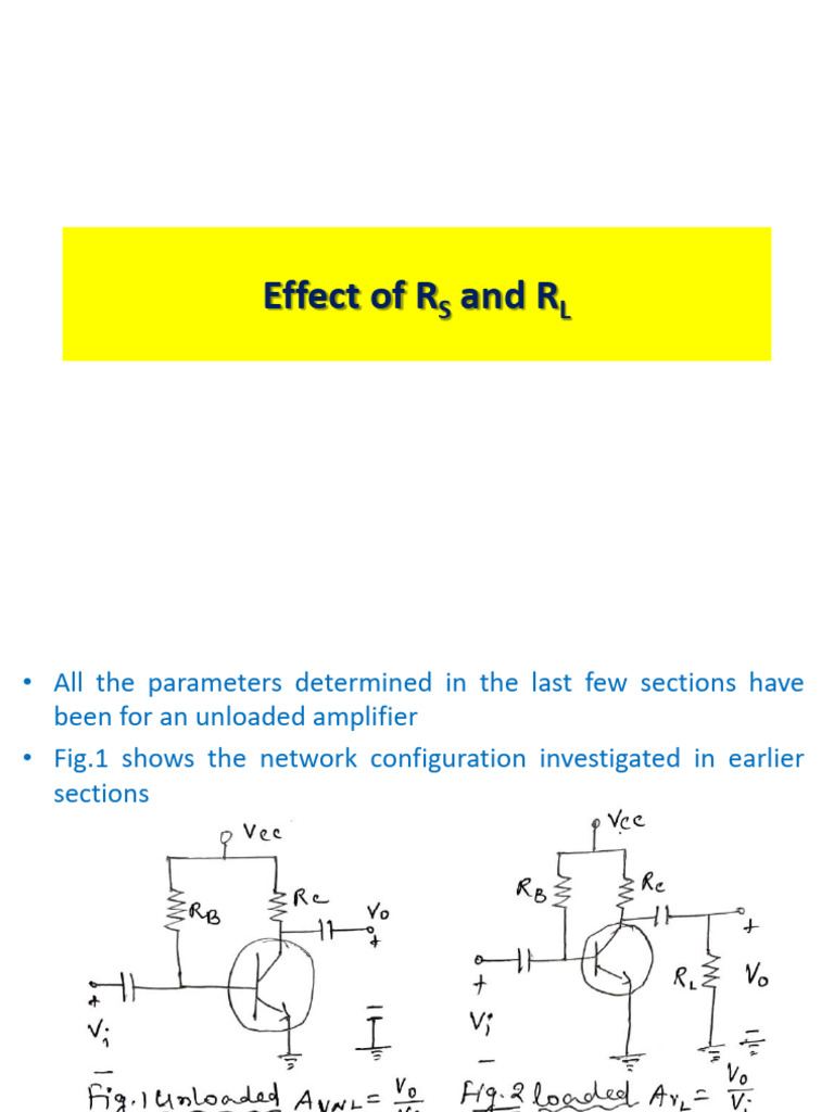 16 - Effect of RS and RL | PDF | Amplifier | Electricity