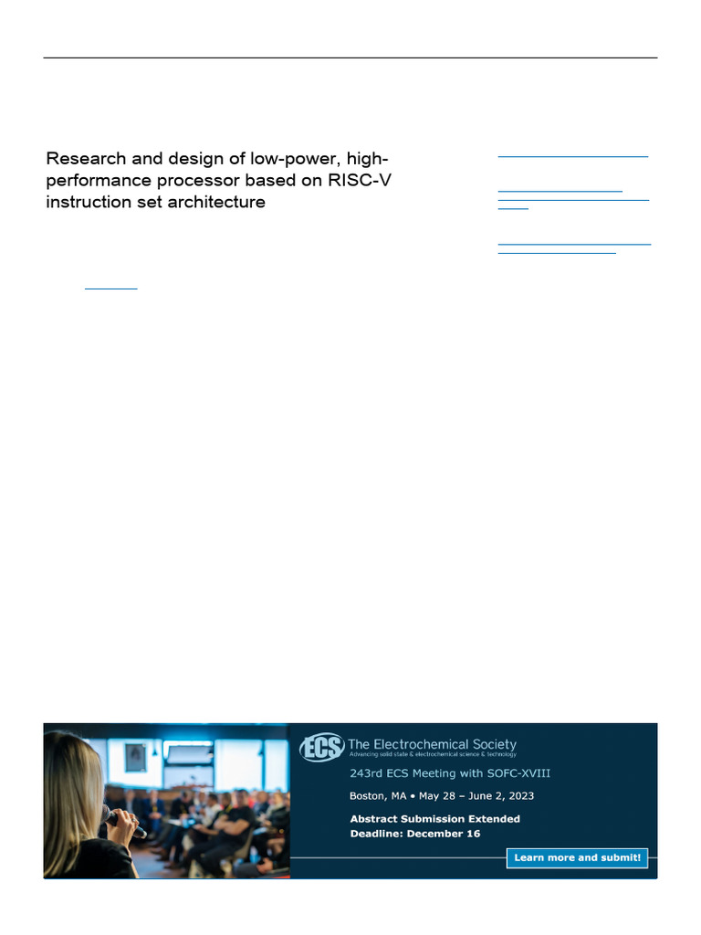 Research And Design Of Low Power High Performance Pdf Central Processing Unit Embedded System 
