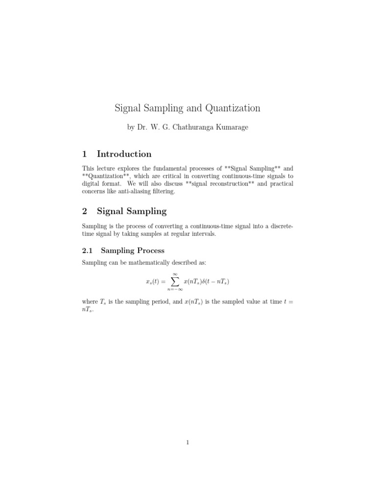 DSP 1 | PDF | Sampling (Signal Processing) | Telecommunications Engineering