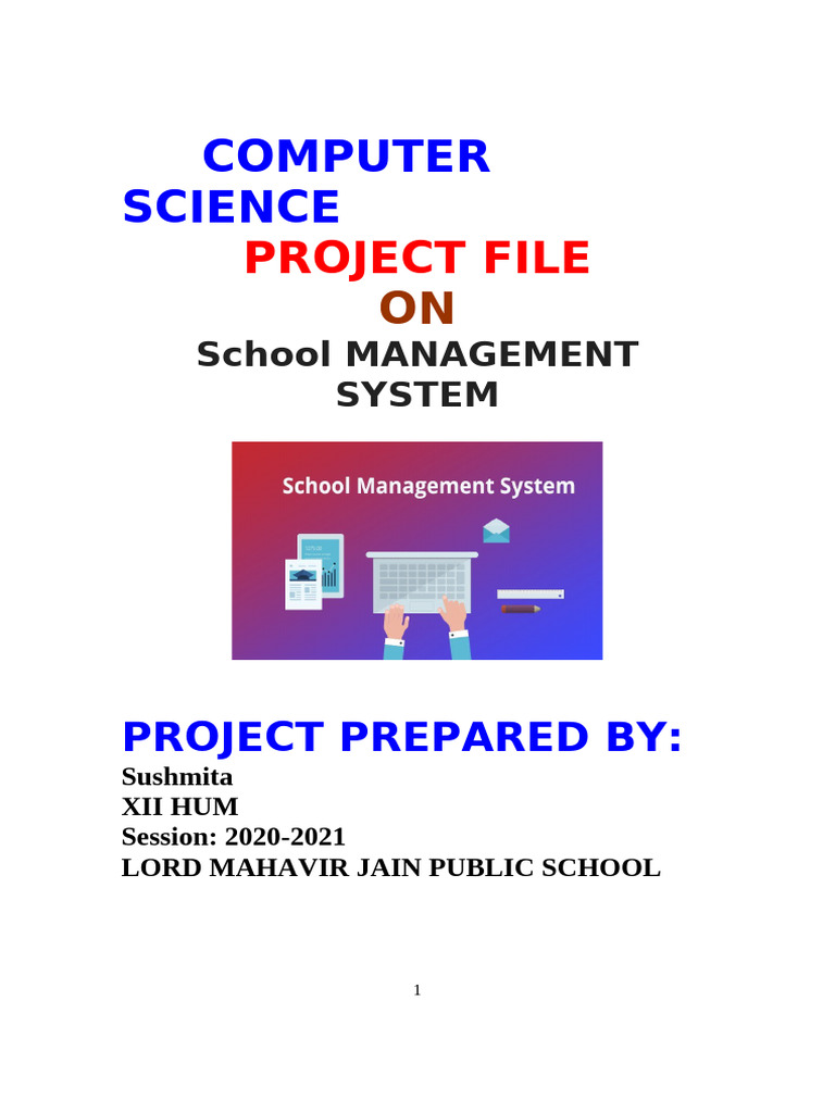 Sushmita-School MANAGEMENT SYSTEM | PDF | My Sql | Databases