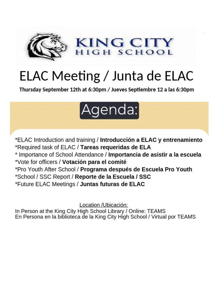 ELAC September 12th 2024 Flyer 5 | PDF