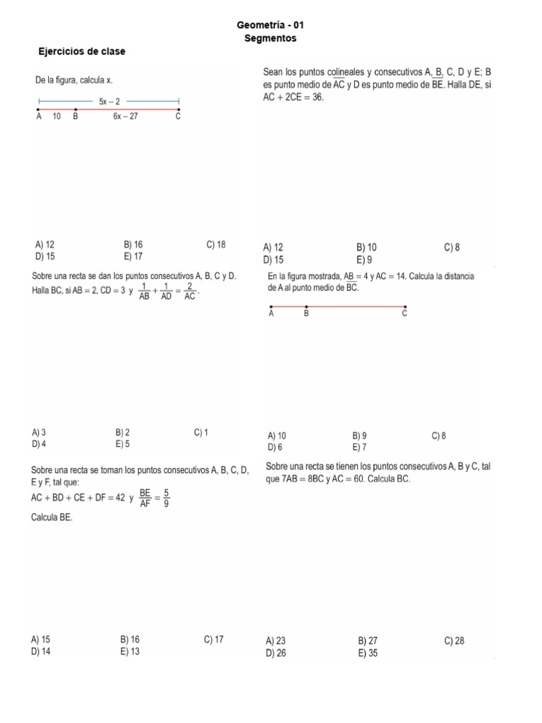 Geometría - 01 - Segmentos | PDF