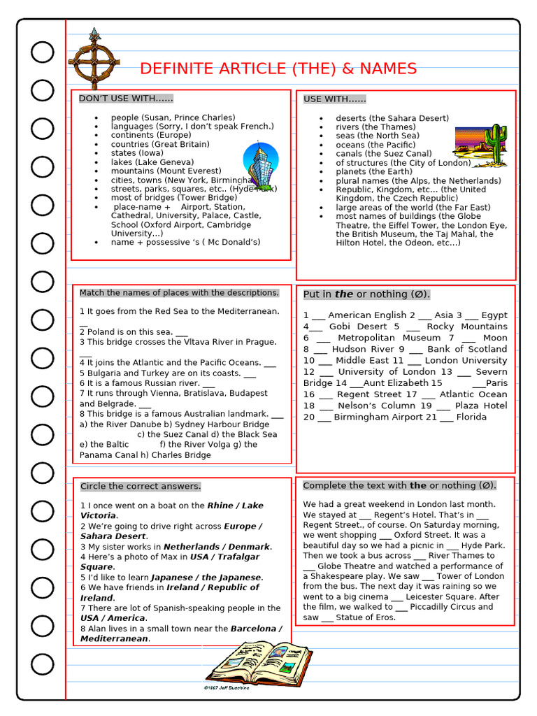 Definite Article The Names Grammar Guides Tests Warmers Coolers - 17175 ...