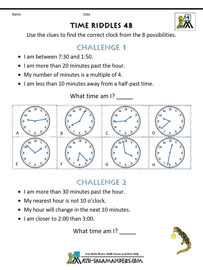 Time Riddles 4b | PDF | Career & Growth | Language Arts & Discipline