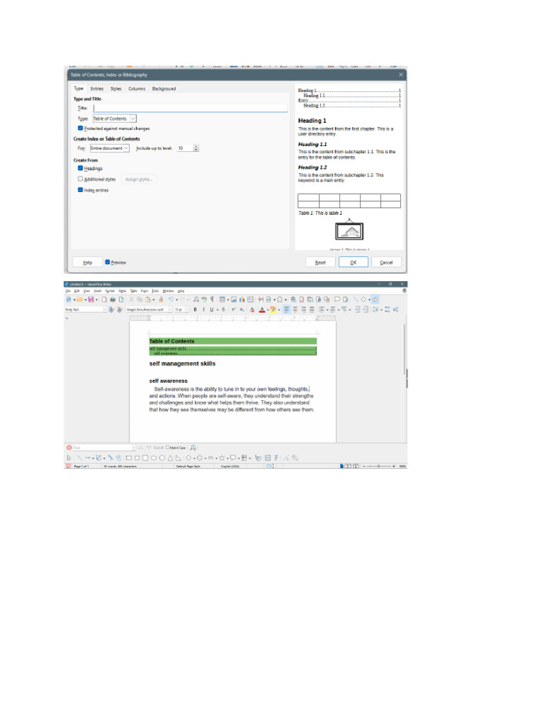 Table of Contents Printout | PDF