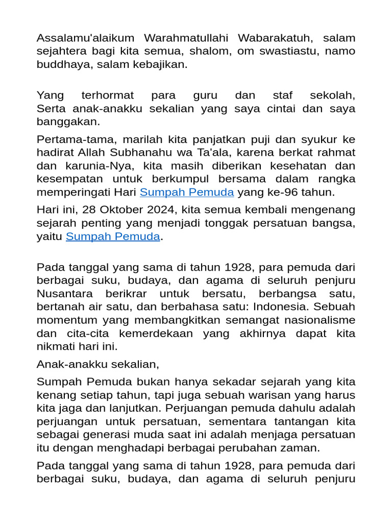 Amanat Pembina Upacara Hari Sumpah Pemuda SDN Gabru | PDF | Perjalanan