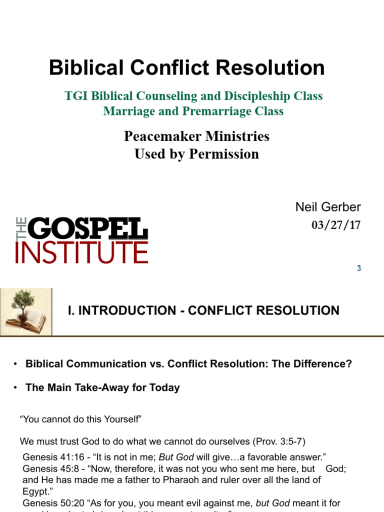Biblical Conflict Resolution Guide | PDF | Forgiveness | Book Of Genesis