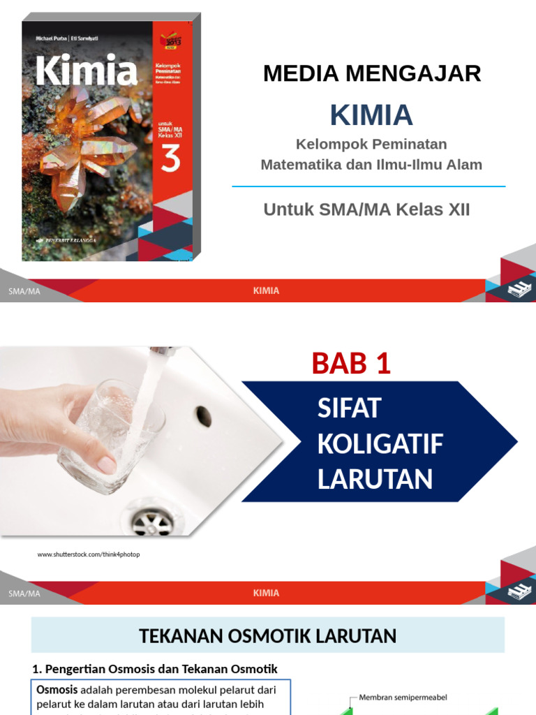 STD Bab 1 PPT Kimia 3 - Kenaikan Tekanan Osmotik | PDF