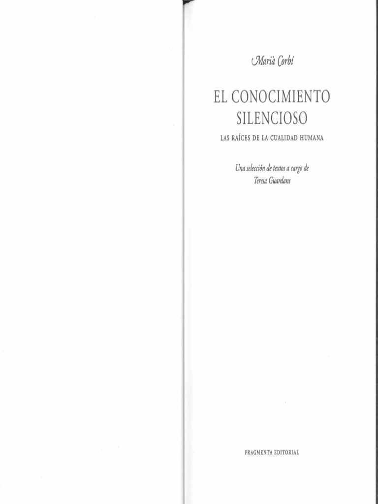 Mariá Corbí El Conocimiento Silencioso | PDF