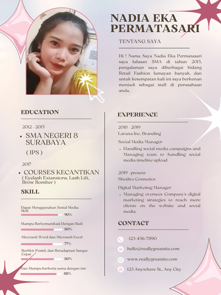Pink Purple Blur Modern Digital Marketing Specialist Resume - 20241013 ...
