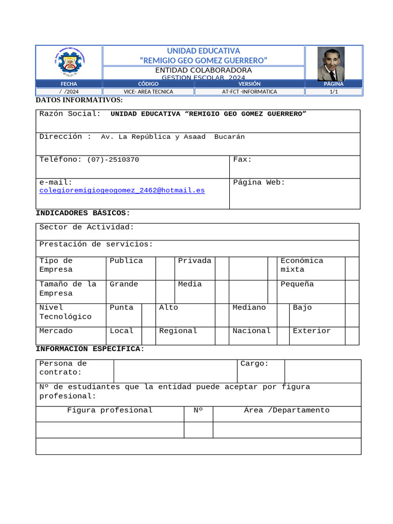 Formatos Del Fct 2024 | PDF | Economias
