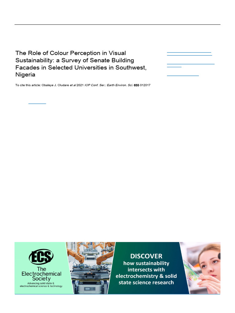 Colour Perception in University Facades | PDF | Perception | Aesthetics