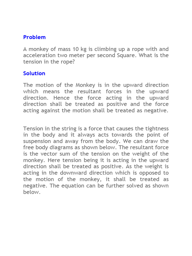 Worksheet-FBD | PDF | Force | Tension (Physics)