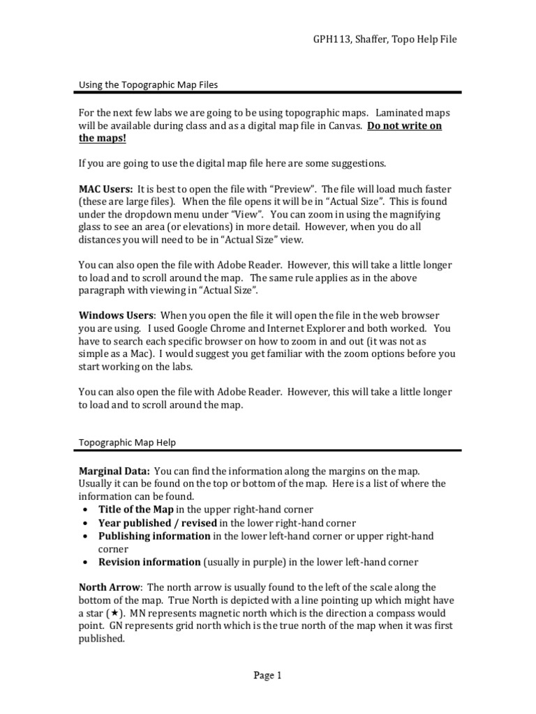 Lab Topo Help | PDF | Contour Line | Map
