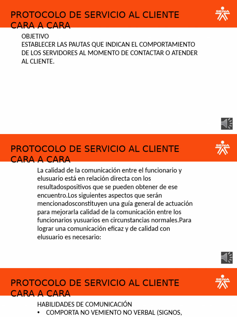 Protocolo de Servicio Al Cliente Cara A Cara | PDF | Comunicación | Servicio al Cliente