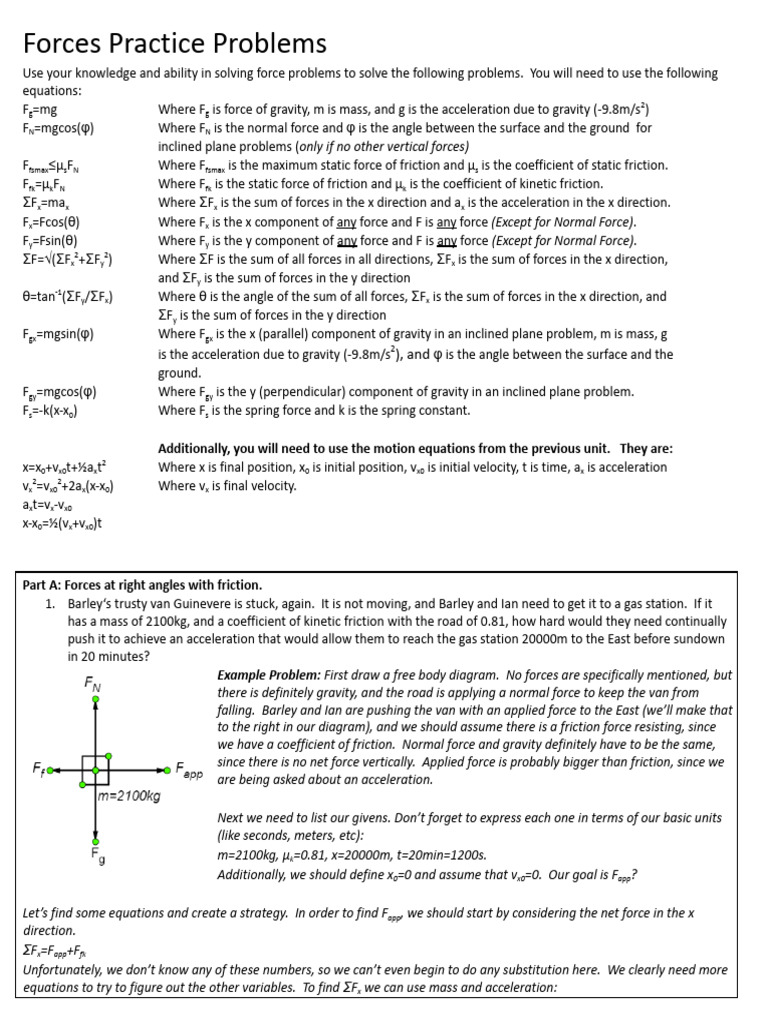 Physics Force Problems | PDF | Force | Friction