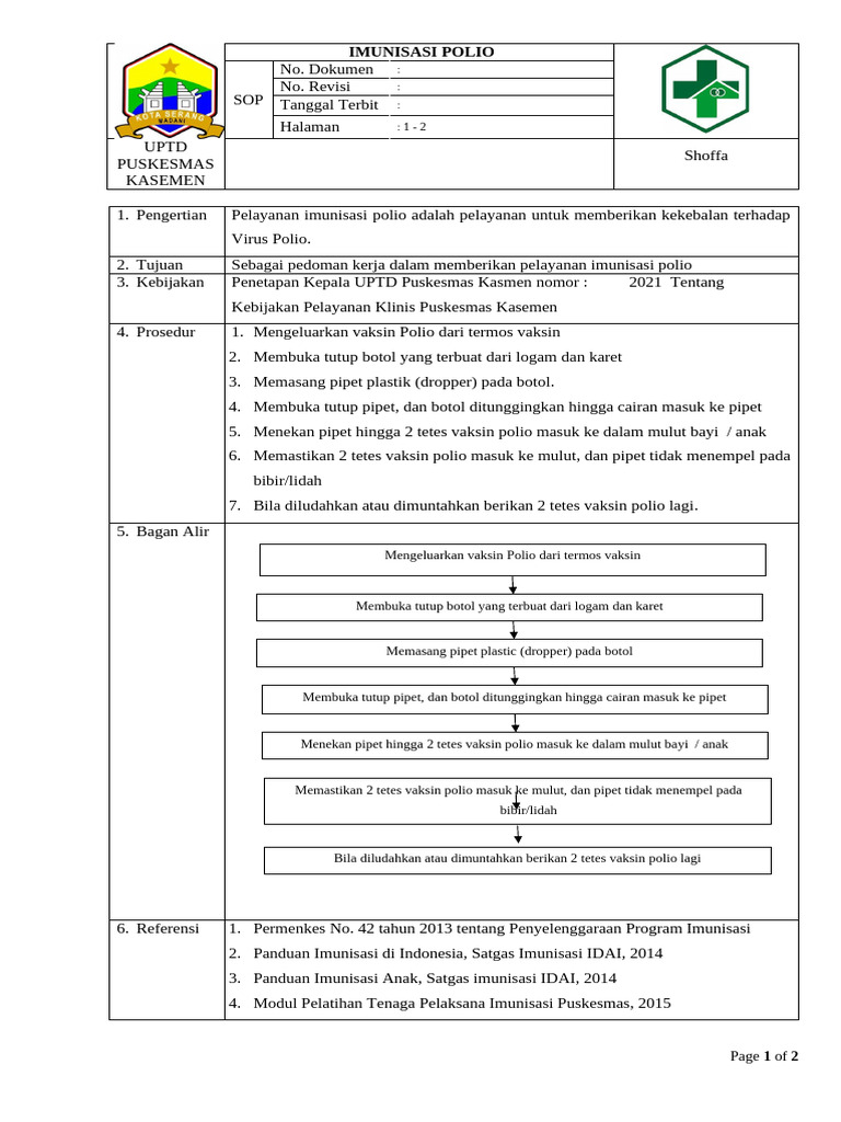 7.SOP IMUNISASI POLIO | PDF