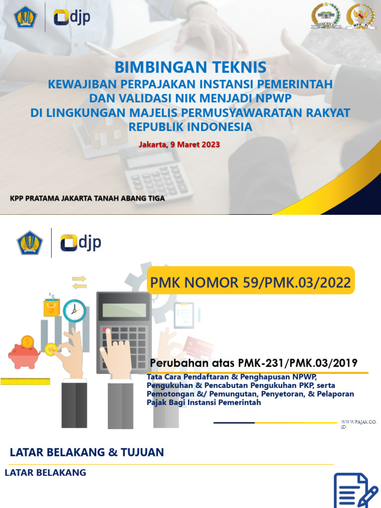 PMK 59 2022 Tata Cara Perpajakan Bagi Instansi Pemerintah | PDF