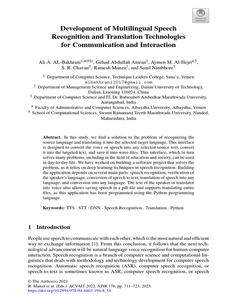 Development of Multilingual Speech | PDF | Speech Recognition | Deep Learning