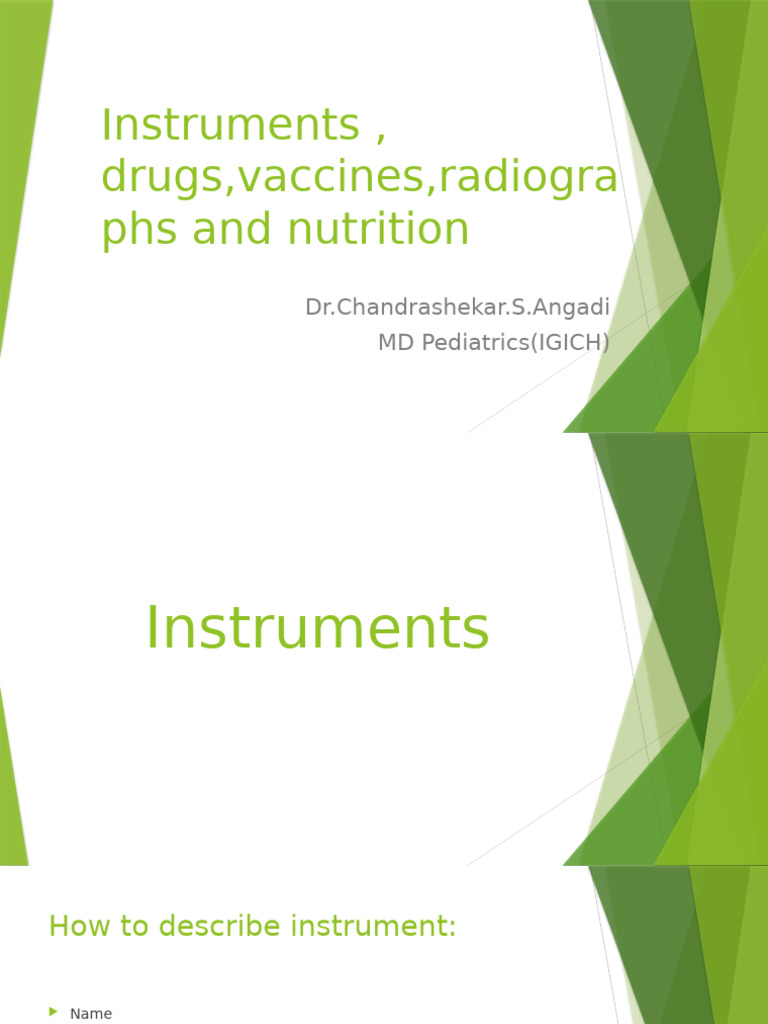 Instruments, Drugs, Vaccines, Radiographs and Nutrition | PDF ...
