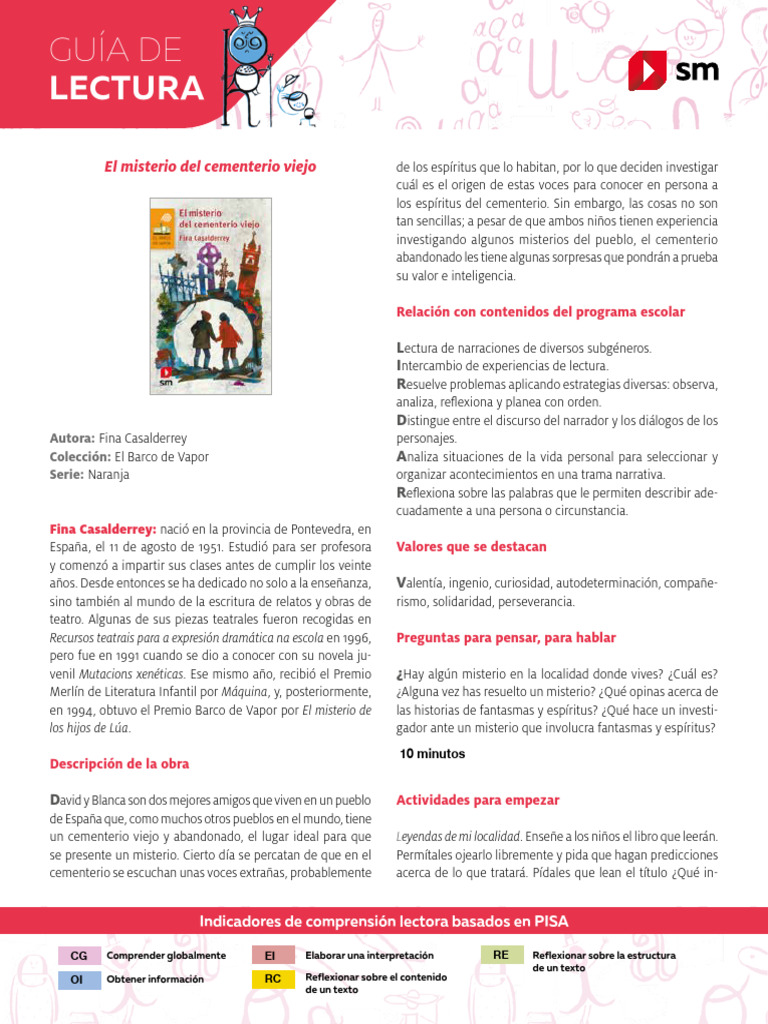 guia_de_lectura_el_misterio_del_cementerio | PDF | Comprensión lectora ...