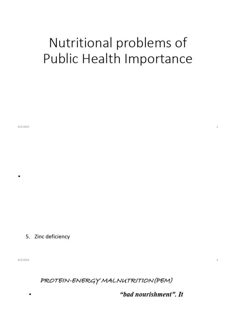 4 - Nutritional Problems of Public Health Importance | PDF ...
