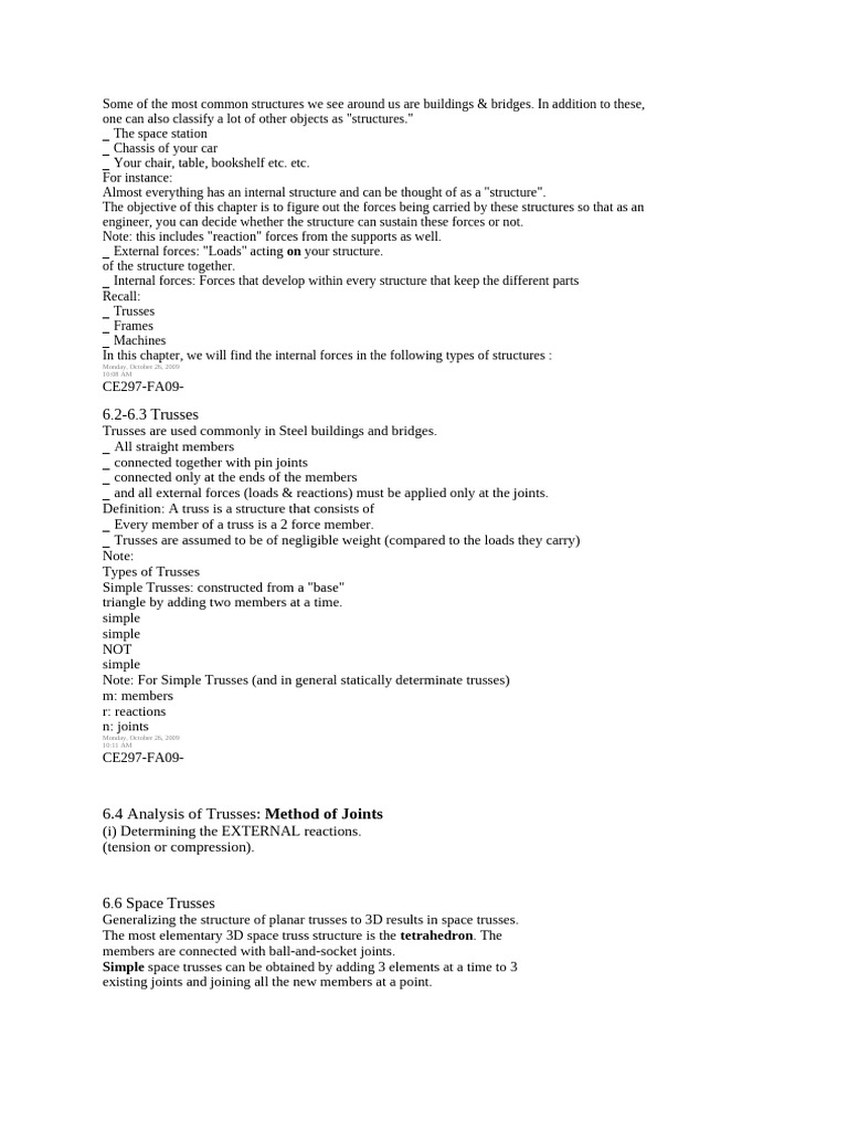Notes and Trusses and Frames | PDF | Truss | Force