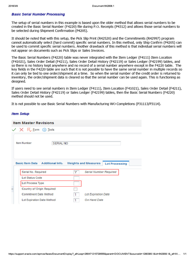 Document 642908-Basic Serial Number Processing | PDF | Finance & Money Management | Computers