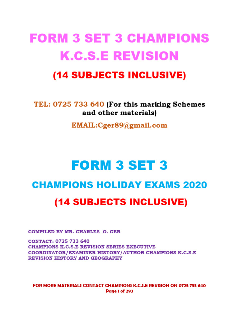 f3 Set3 All Subjects-Champions April 2020 Final2 | PDF | Teaching Methods & Materials