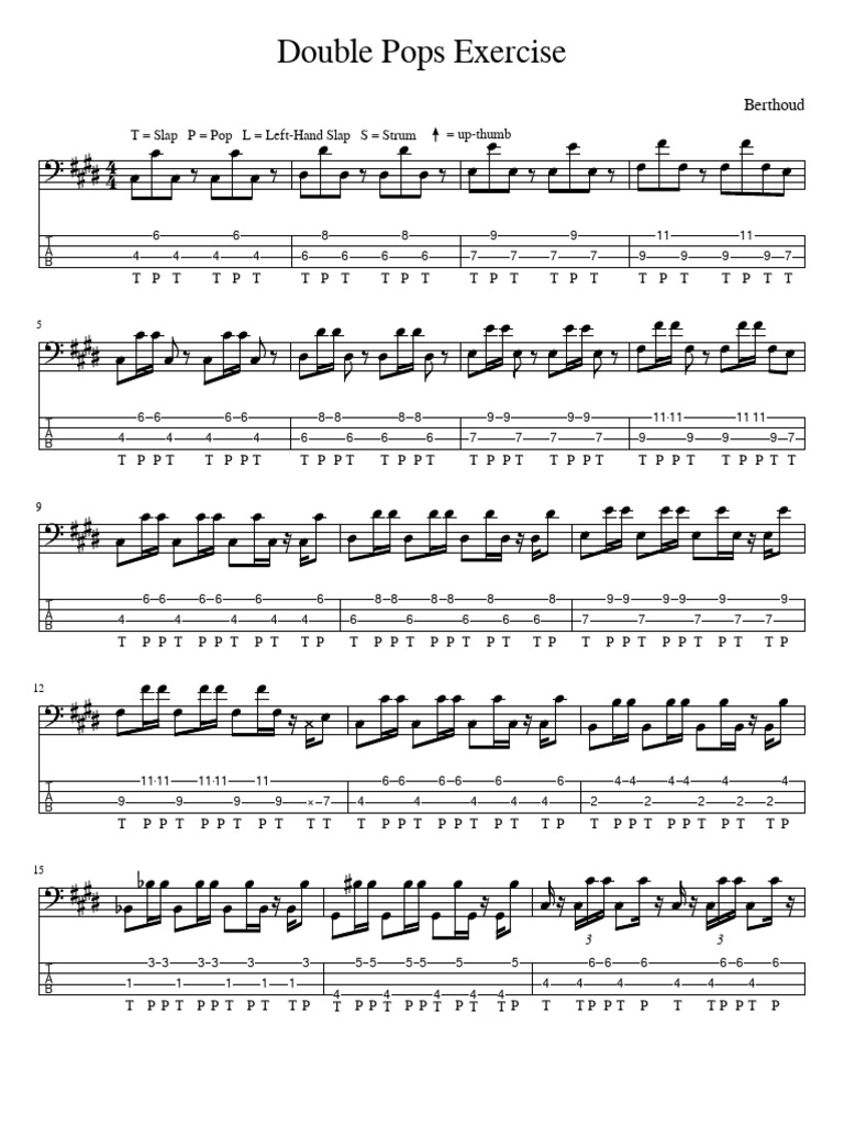 Double Pops Exercise - Tab | PDF