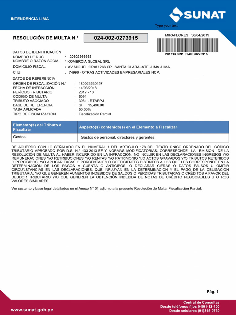 Resolucion de Multa | PDF | Multa (pena) | Justicia