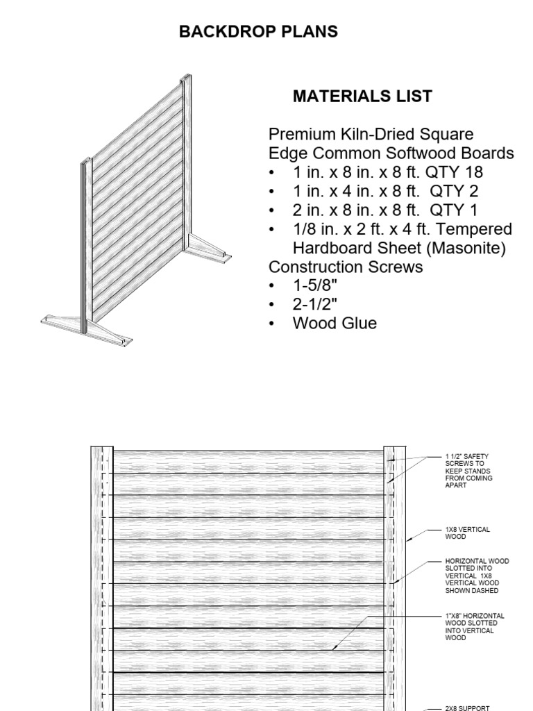 Backdrop Plans | PDF | Wood