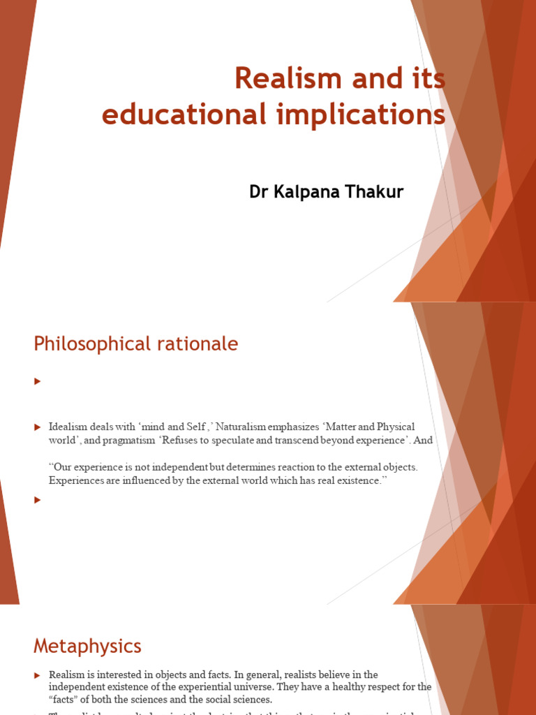 Realism and Its Educational Implications | PDF | Philosophical Realism ...