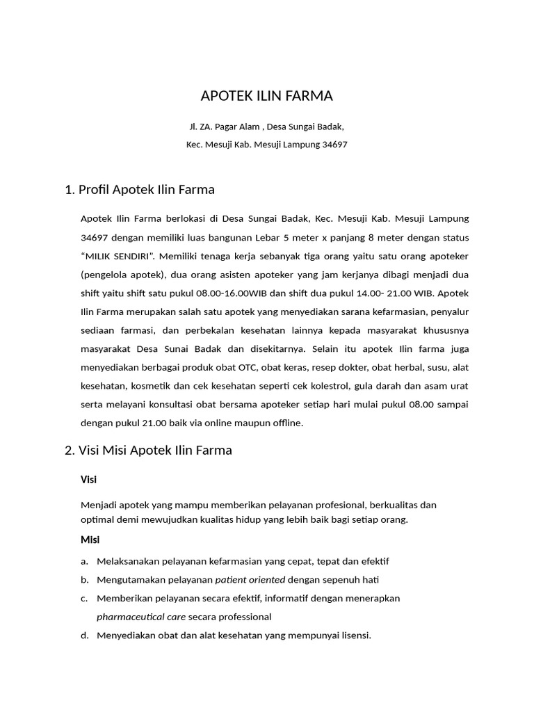 Profil Apotik | PDF